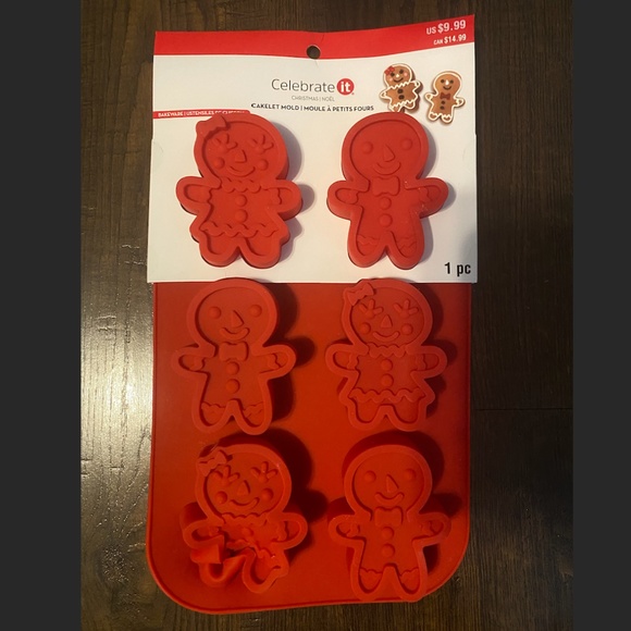 Celebrate It | Kitchen | Gingerbread Boy Girl Red Cakelet Mold Pan ...
